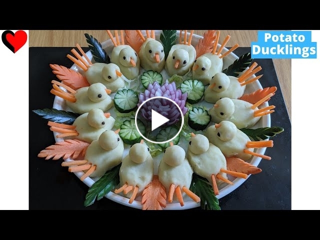 Potato Ducklings || Potato and Vegetable Dish || Vegetable carving