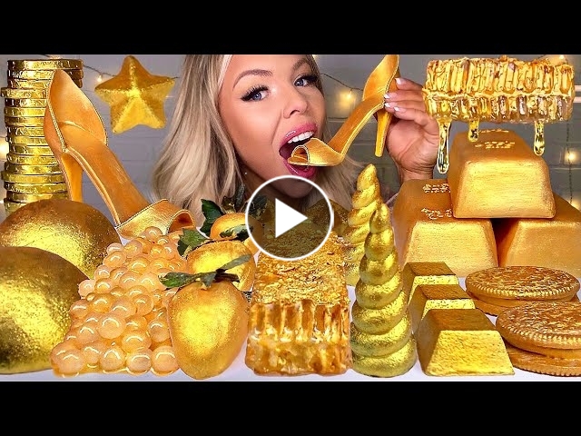 ASMR EDIBLE GOLD BARS, 24 KARAT GOLD HONEYCOMB, EDIBLE STILETTO, UNICO